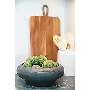 Kristin Decor Handmade Large Decorative Wooden Bowl for Farmhouse Kitchen Counter Decor or Coffee Table Decor, Black