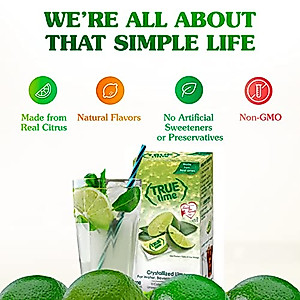 TRUE LIME Water Enhancer, Bulk Dispenser Pack (100 Packets), 0 Calorie Drink Mix Packets For Water, Sugar Free Lime Flavoring Powder Packets, Water Flavor Packets Made with Real Limes(Pack of 1)