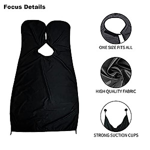 Beard Bib, Beard Apron for Men Shaving and Trimming,Beard Catcher for Shaving, Non-Stick and Waterproof Beard Shaving Cloth with 4pcs Suction Cups and Travel Pouch, Good Gift for Dad/Men(Black)