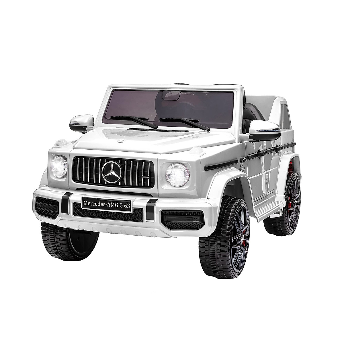 TOBBI 12V Kids' Electric Vehicle, Licensed Mercedes Benz G63 Electric Car for Kids, Kids Ride On Car Parents Remote Control, Openable Doors/Spring Suspension System/Music's Play & Led Lights-White