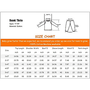 Tkria Kids Pajamas for Girls Skeleton Glow-in-The-Dark Cotton Sleepwear Toddler Clothes Halloween Outfit Size 1-12T