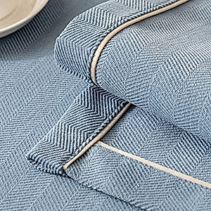 Sofa Cover 3/2/4 Seater Sofa Slipcover L Corner Shape Soft Chenille Herringbone Couch Cover Universal Non-Slip Thick Reversible Quilted Corner Slipcovers Washable for Living Room Dogs,Blue,90*180cm