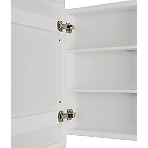 16'' W 24'' H Wood Framed Medicine Cabinet Organizer with Mirror Surface Mounting or in-Wall Installation (White)
