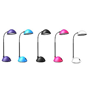 Lavish Home 72-L081-B, Black Desk Lamp Adjustable Gooseneck for Reading, Crafts, Writing-Modern Design Light for Bedroom, Home, Office, and Dorm, 5”x 5” x21