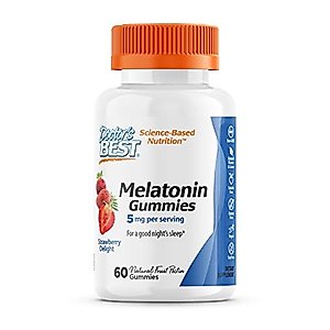 Doctor's Best Melatonin Gummies- 5 mg per Serving, Helps Promote Healthy Sleep, Jet Lag, 60 Count