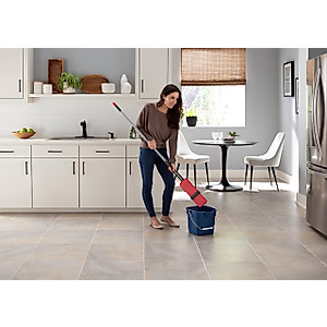 Rubbermaid Roughneck Square Bucket, 15-Quart, Blue, Sturdy Pail Bucket Organizer Household Cleaning Supplies Projects Mopping Storage Comfortable Durable Grip Pour Handle