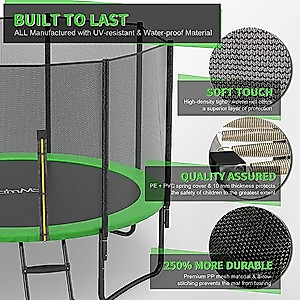 CalmMax Trampolines 12FT Jump Recreational Trampolines with Enclosure Net - ASTM Approved - Combo Bounce Outdoor Trampoline for Kids Family Happy Time