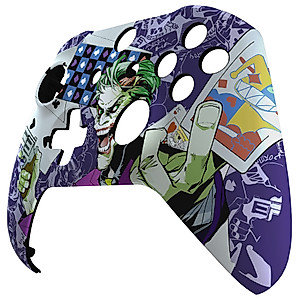eXtremeRate Clown Cards Patterned Front Housing Shell Case for Xbox One S/X Controller, Soft Touch Faceplate Cover Replacement Kit for Xbox One S/X Controller (Model 1708) - Controller NOT Included