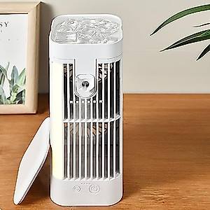 Latest Version Summer Air Conditioners, High Power Automatic Remote Head Air-Conditioner, USB Air-Conditioner Humidifier with 3-Speed with Automatic Head Shaking for Office Bedroom