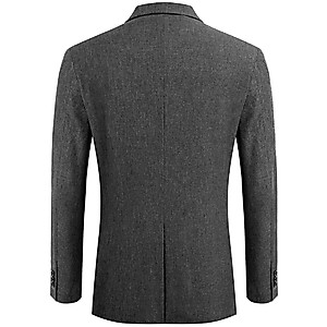 COOFANDY Gray Blazer Men Casual Two Buttons Sport Coats Slim Fitted Lightweight Suit Jacket, Gray, M