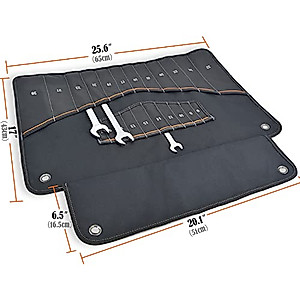 22-Pockets Wrench Roll, 0.25-1.25" Wrench-Set Tool Roll, Wrench roll bag, Tool wrap, Wrench bag, Wrench wrap, Wrench sleeve, Wrench pouch, Wrench tool roll, Wrench holder bag, Wrench roll up organizer