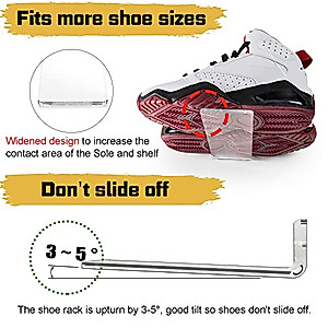 Forzacx Floating Shoe Display Set of 5, Sturdy Levitating Acrylic Shelf , Easy to Install Sneaker Shelves Storage, for Bedroom, Hallways etc - Display Your Top Shoes Maximize Wall Space