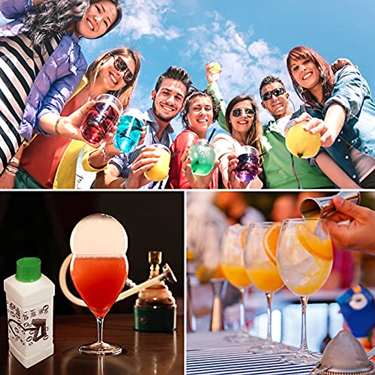 narratorbook 3PCS Cocktail Smoker Kit Smoking Food Smoker Portable Smoke Infuser for Drinks Molecular Bubble Water Sprayer Handheld Drink Smoker Kit for Bar Kitchen