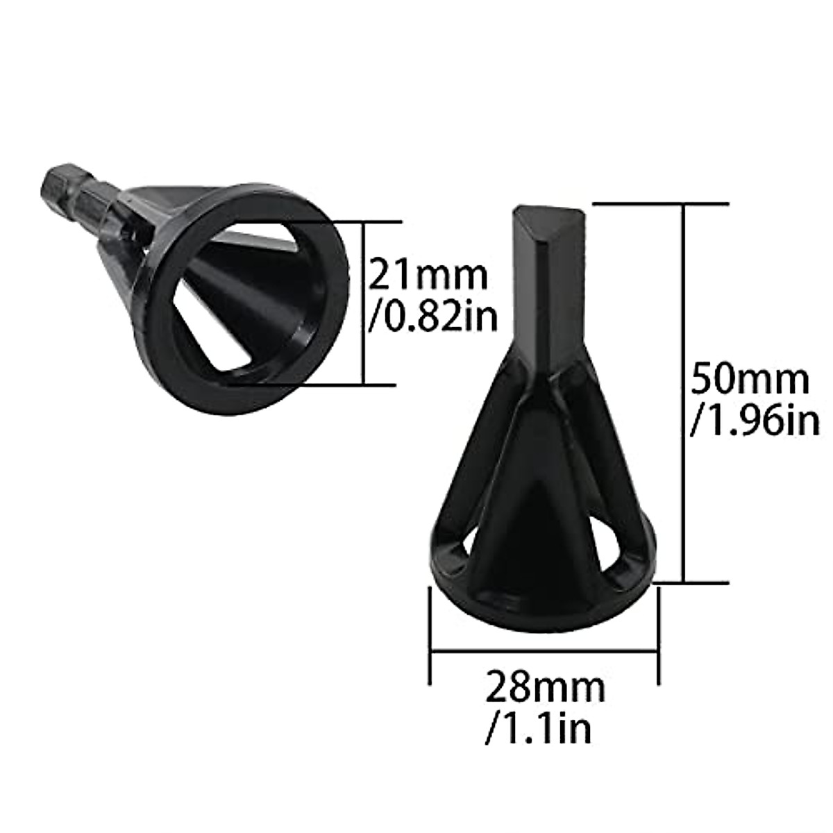 ZRM&E 2Pcs Deburring External Chamfer Tool Hard High Speed Stainless Steel Remove Burr Quickly Repairs Tools for Drill Bit Triangle Shank and Hexagon Shank External Chamfer, Black Six Slots