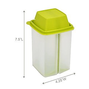Home-X Set of 2 Pickle Storage Containers, Straining Pickle Jar, Filter Insert, Sieve Food Saver Container, 7 ½” L x 4 ¼” W x 4 ¼” H, Set of 2, Green