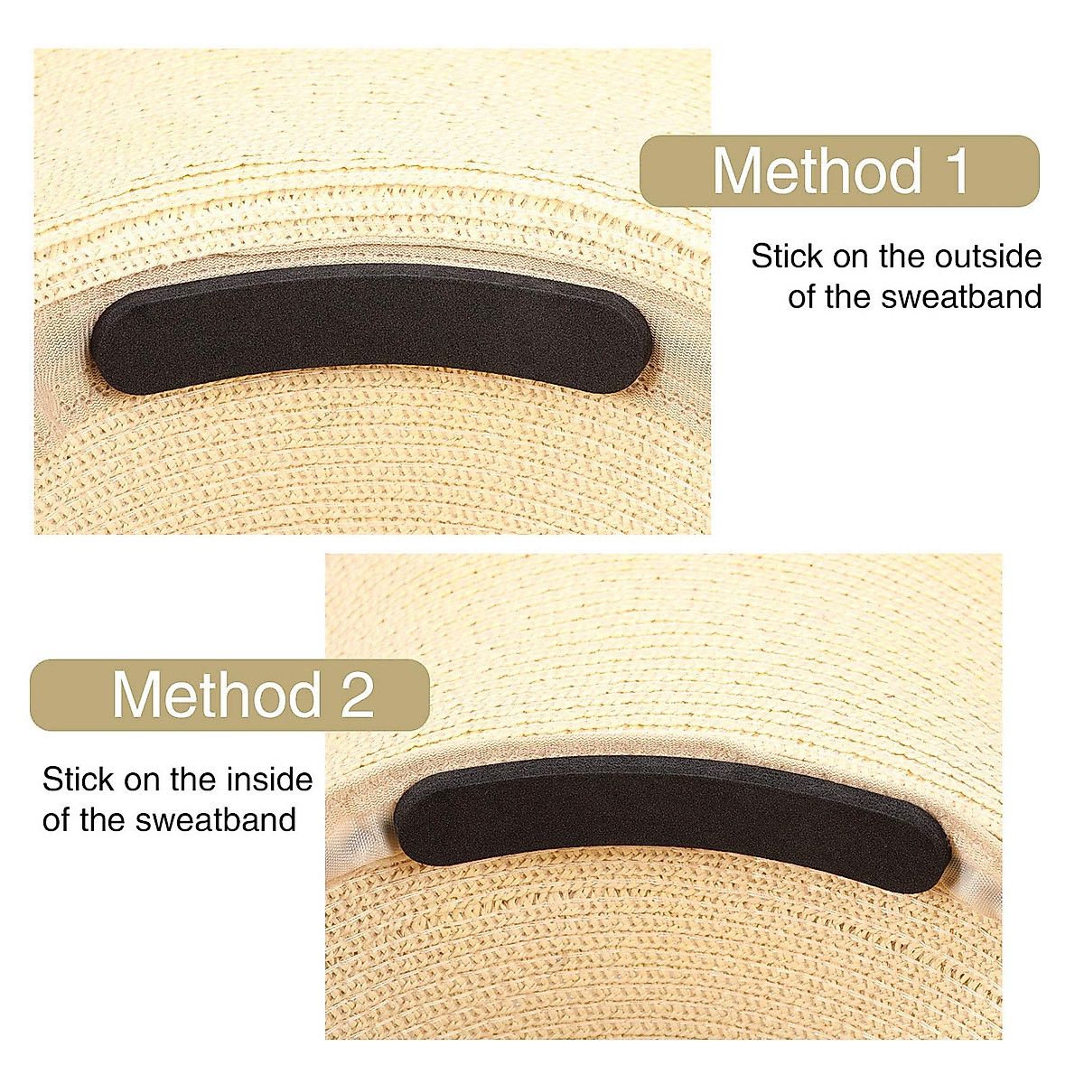 Bememo 20 Pieces Hat Size Tape Hat Size Reducer Foam Reducing Tape for Caps Sweatband