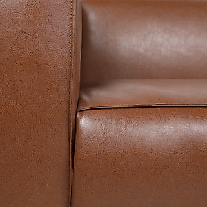Christopher Knight Home Goyette Sofas, Cognac Brown + Dark Walnut