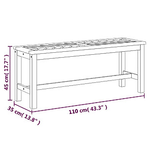 vidaXL Solid Acacia Wood Patio Bench 31.5" | Comfortable Outdoor Seating | Elegant Fishbone Pattern Slats | Assembly Required | Easy Maintenance
