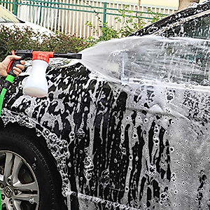 Juqiboom Car Foam Gun, Adjustable Ratio Dial Car Snow Soap Gun Fit Low Water Pressure Universal Standard Garden Hose, Blaster Car Washer Sprayer for Home Garden Use