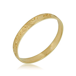 AVORA 10K Yellow Gold Faceted Footprint Ring, Size 3 - Size 3