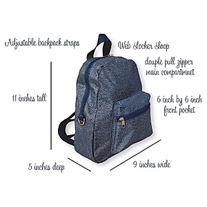 Small Mini 11 inch Fashion Backpack Purse Travel (Denim Blue)