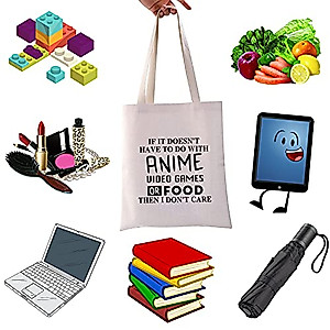 WCGXKO Anime Lover Gift Video Gamer Gift Foodie Gift Funny Tote Bag For Anime Fans Gamer Food Lover (Anime video Food2)