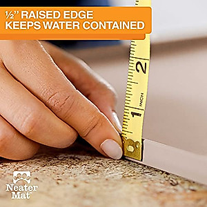 Neater Pet Brands Neater Mat - Waterproof Silicone Pet Bowls Mat - Protect Floors from Food & Water (19" x 12", Cappuccino)