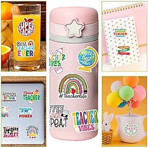 Teacher Stickers Vinyl Waterproof Teacher Appreciation Gifts for Laptop Water Bottle Back to School Supplies 100Pcs