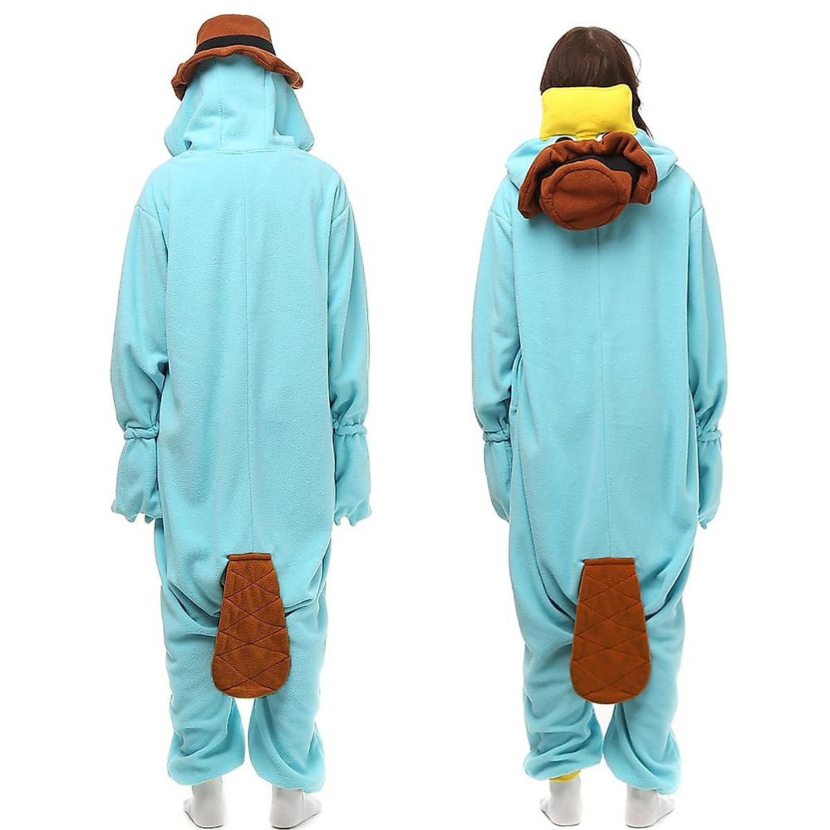 NAITOKE Adult Unisex Perry The Platypus Onesie Pajamas Homewear Sleepwear,146-159cm(4'9"-5'2")