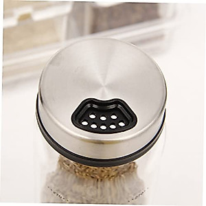 HOMSFOU Plastic Container Kitchen Bottles Pepper Flavour Bottles Sifter Bottle Pepper Container Seasoning Jars Seasoning Box High Borosilicate Shaker Condiment Jar Flasks White To Rotate