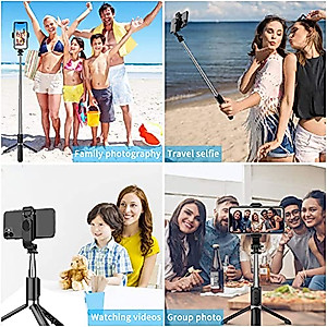 Selfie Stick Tripod with Remote Phone Recording Stand, Travel Tripod for iPhone Cell Phones, Cellphone Filming Tripod Travel Necessories Gift for Men Women, Tripode para Celulares Tripie para Celular