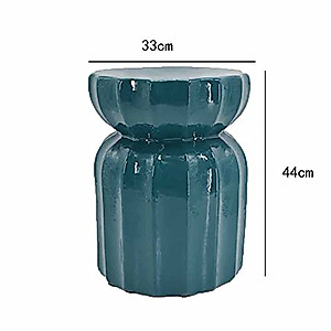 FAIRAH Modern Light Luxury Ceramic Stools, Retro Lotus Ceramic Drum Stools, Round Pier Chairs, Suitable for Balconies and Open-air Gardens. (Color : G)