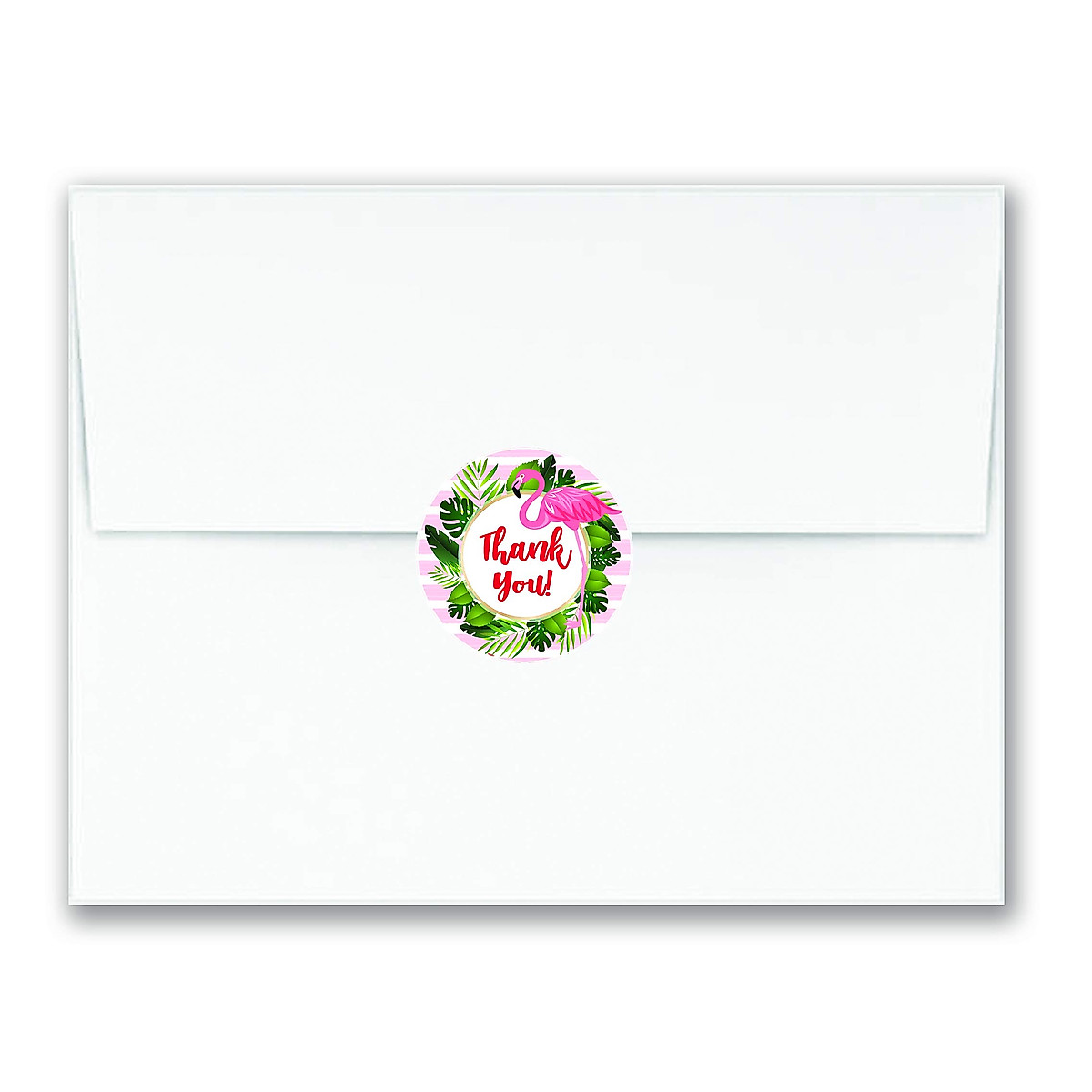 60 Flamingo Thank You Stickers 1.5 Inch - Flamingo Themed Shower Labels - Flamingo Thank You Stickers - Flamingo Favors