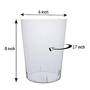 Exquisite 6 Pack Of 96 Ounce Disposable Gold Glitter Clear Plastic Ice Bucket For Parties - Good As One Large Champagne Chiller Or Classic Wine Bottle Chiller