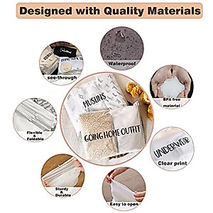 15 Pack Hospital Bags for Labor and Delivery,11 x 14 Inch Maternity Hospital Bag Essentials for Mommy Dad Newborn Baby,Diaper Bag Organizing Pouches Resealable Frosted Pre Packed Bag for First Time New Mom Must Haves