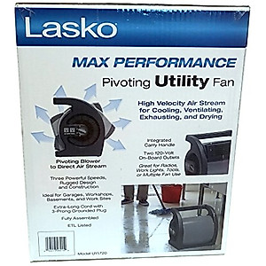 Lasko Max Performance Pivoting Utility Fan Model U15720