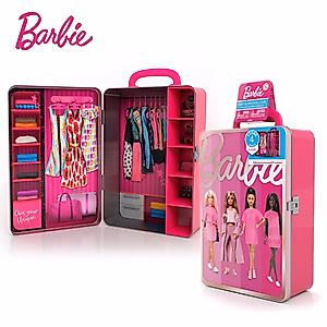 Barbie Metal Toy Storage Case Store it All - Compatible with other Dolls, for Kids Girls Ages 3 and Up, BBDS6