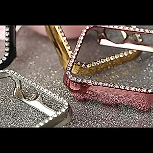 Secbolt 38mm Case Compatible with Apple Watch Band, Bling Full Cover Bumper Protective Frame Screen Protector for iWatch Series 3/2/1, Silver(38mm)