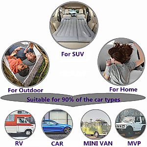 goldhik SUV Car Inflatable Air Mattress Camping Bed with Electric Air Pump, 2 Pillows, Portable Sleeping Pad for Home, Outdoor and Travel…