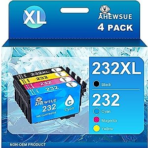 232XL Ink Cartridges Remanufactured Replacement for Epson 232 XL Ink Cartridges Combo Pack for XP-4200 XP-4205 WF-2930 WF-2950 Printer (1 Black, 1 Cyan, 1 Magenta, 1 Yellow, 4 Pack)
