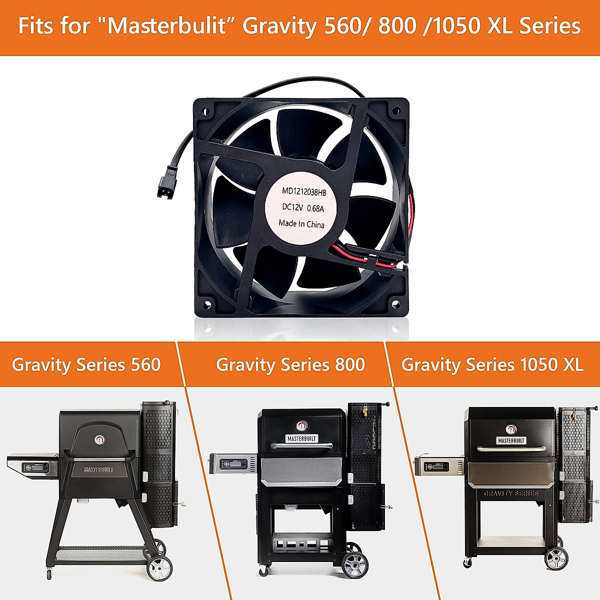 Replacement Part 9904190040 for Masterbuilt Fan Kit, Compatible with Masterbuilt Gravity Series 560/800/1050 XL Digital Charcoal Grill + Smokers