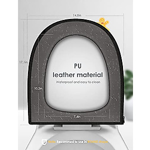 Heated Toilet Seat Cover - LIPSUN Electric Heated Toilet Cushion Washable, 2 Levels Fast Heating/Constant Temperature, Toilet Seat Warmver for Round Shape Toilet, Gift for Winter & Christmas