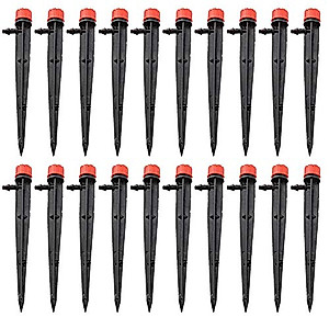 Fdit 20Pcs Watering Spray Nozzles Dripper Adjustable 8 Water Outlet Garden Sprinkler Dripper for Drip Watering System