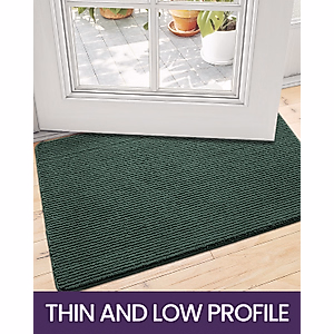 DEXI Door Mat Entryway Doormat Front Entrance Non-Slip Low Profile Washable for Inside Entry 23.5"x35.5",Sea Green