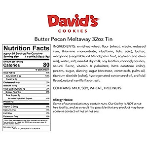 David’s Cookies Gourmet Butter Pecan Meltaway Cookies Gift Basket – 32oz Butter Cookies with Crunchy Pecans and Powdered Sugar – All-Natural Ingredients – Kosher Recipe – Ideal Gift for Corporate Birthday Fathers Mothers Day Get Well and Other Special Occ