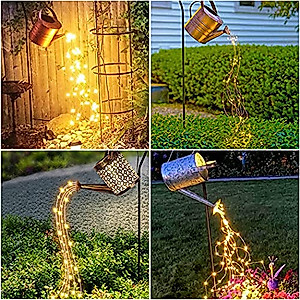400 LED Solar Firefly Bunch Lights with Remote Control, 8 Flashing Modes Waterproof Fairy String Lights Decorative Vine Solar Watering Can Lights, Outdoor Garden Christmas Decor Lights (Warm White)
