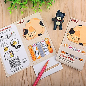 Eagle Cute Cartoon Animal Sticky Notes, Page Markers, Flags, Pack of 2 (Cat)