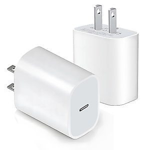 iPhone 20W USB-C Charger Block with PD Fast Charging Capability, Type C Wall Charger Compatible with iPhone 15 Pro Max/14/13/iPad [2 Pack]
