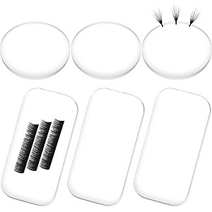 Maitys 6 Pieces Eyelash Extension Pad Silicone Pads for Lashes Reusable Adhesive Silicone False Eyelash Extension Holder Pads for Loose Lash Grafting Gasket Pallet(Clear)