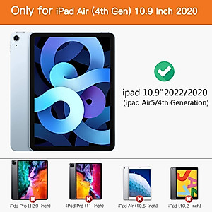 Gexmil Leather Case for iPad Air 11 Inch M2 2024,Genuine Leather Folio Cover for iPad Air5/ Air4 10.9 inch 2022/2020 with Pencil Holder, Auto Sleep/Wake,Shockproof,Pattern-Brown